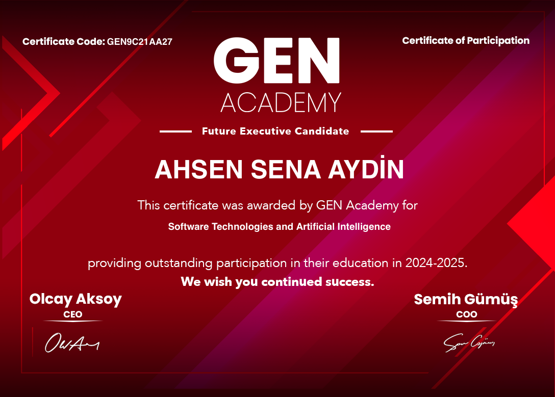 Ahsen Sena Aydin - Compuer Engineer | Frontend Developer | React & JavaScript | Building Modern ...