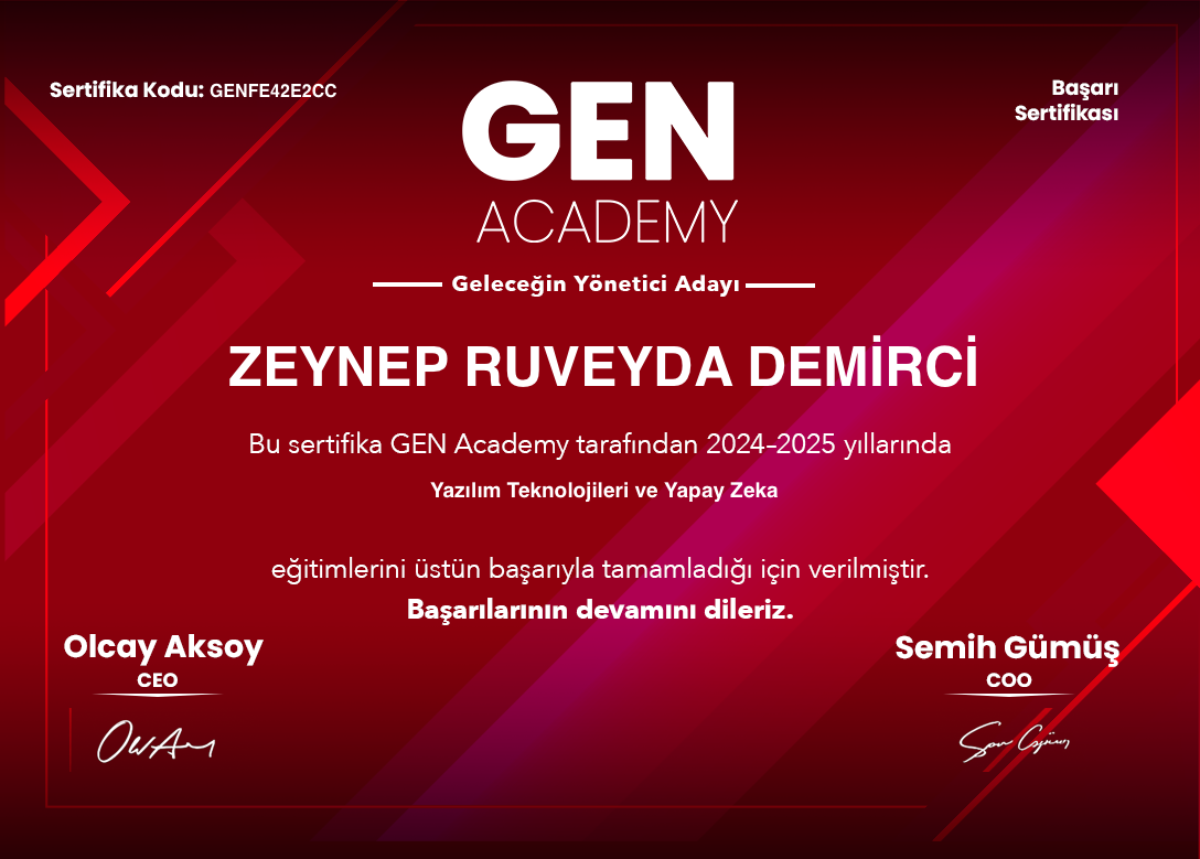 Zeynep Ruveyda Demirci - Software Engineer Student at Okan University | LinkedIn